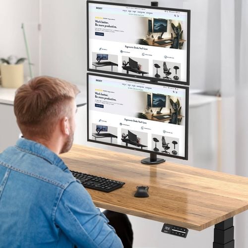 Desky Eco Vertical Monitor Mount - White - Bunnings Australia
