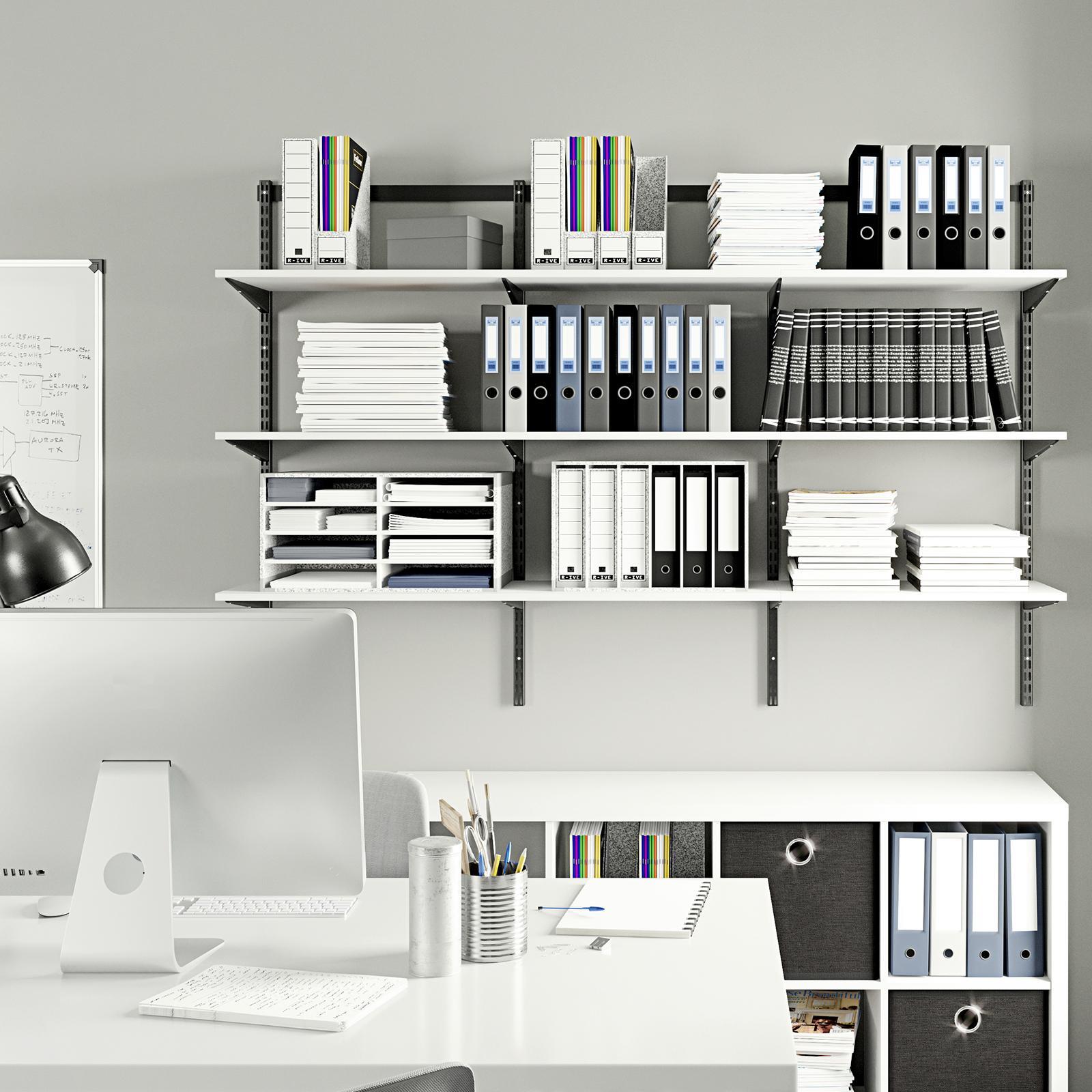 Flexi Storage Home Solutions 1206mm Black Double Slot Wall Strip ...