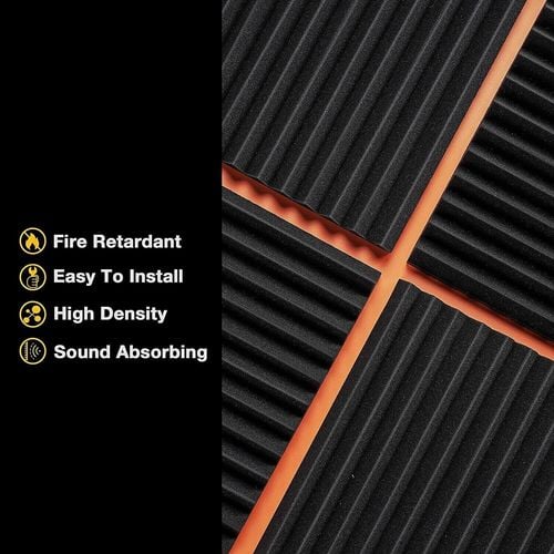 iDEER LIFE Acoustic Foam, 24Pcs, Sound Absorbing Panels Wall Tiles ...