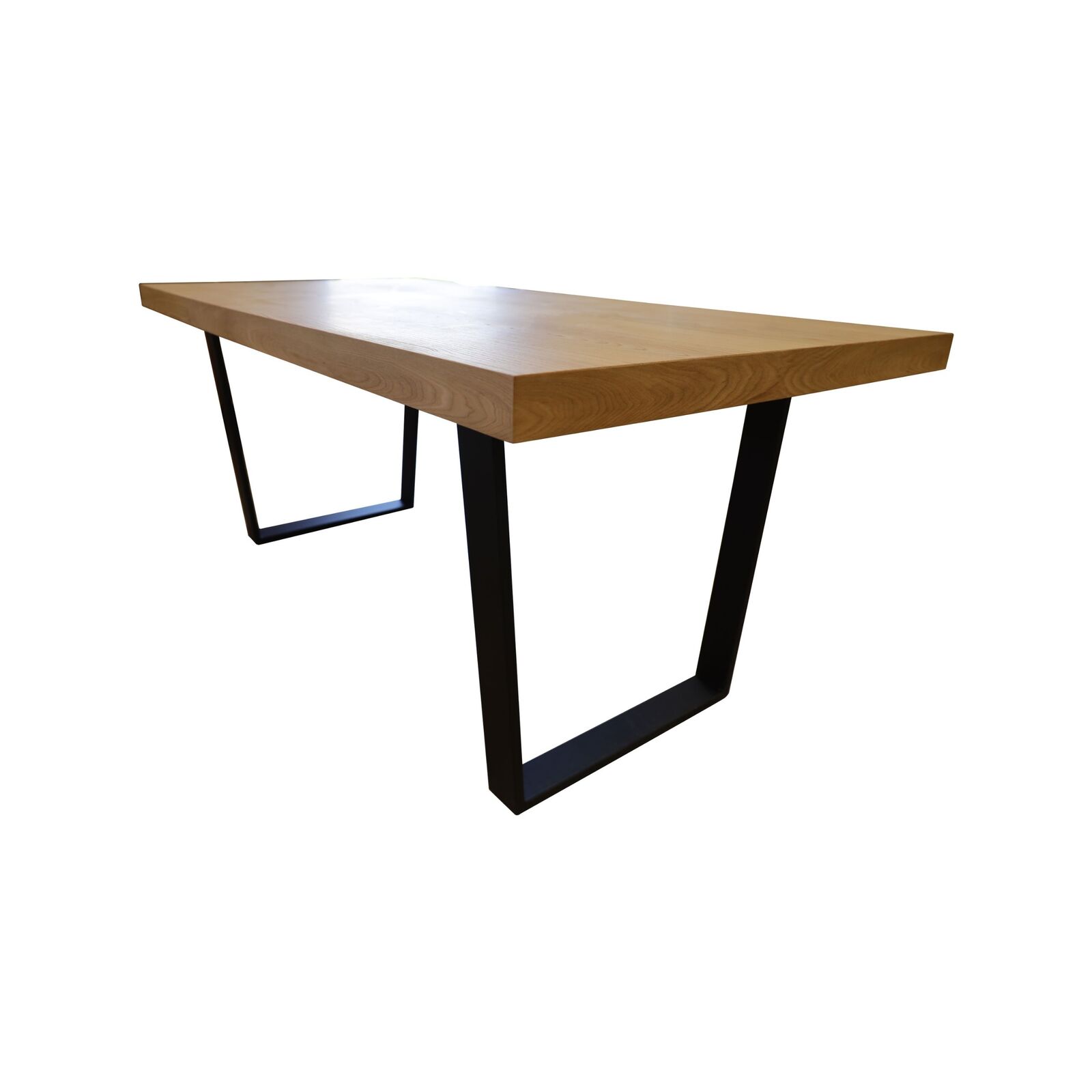 Petunia Dining Table 180cm Elm Timber Wood Black Metal Leg - Natural ...