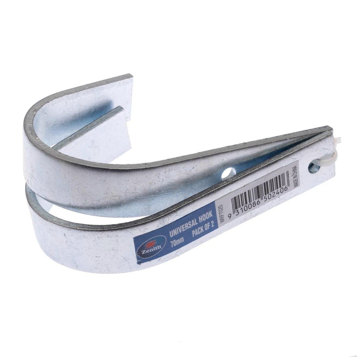 Zenith 70mm Zinc Plated Universal Hook - 2 Pack - Bunnings Australia