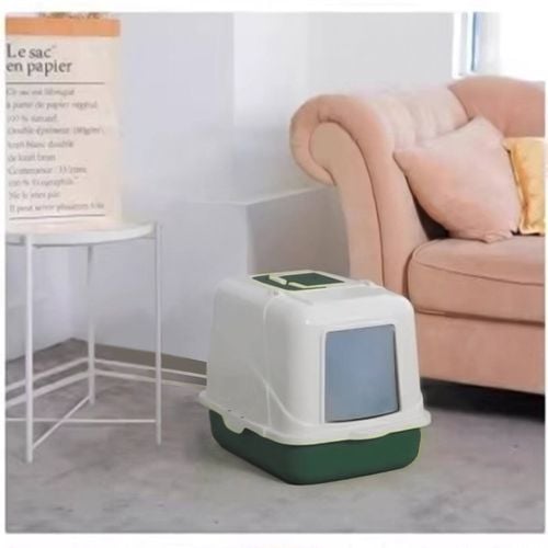 Front Open Hooded Portable Cat Toilet Box Litter Tray House With Handle ...