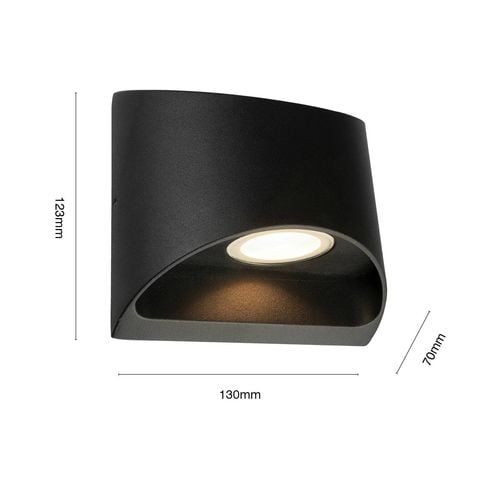Brilliant 8W Black Binley Up Down Wall Light - Bunnings New Zealand