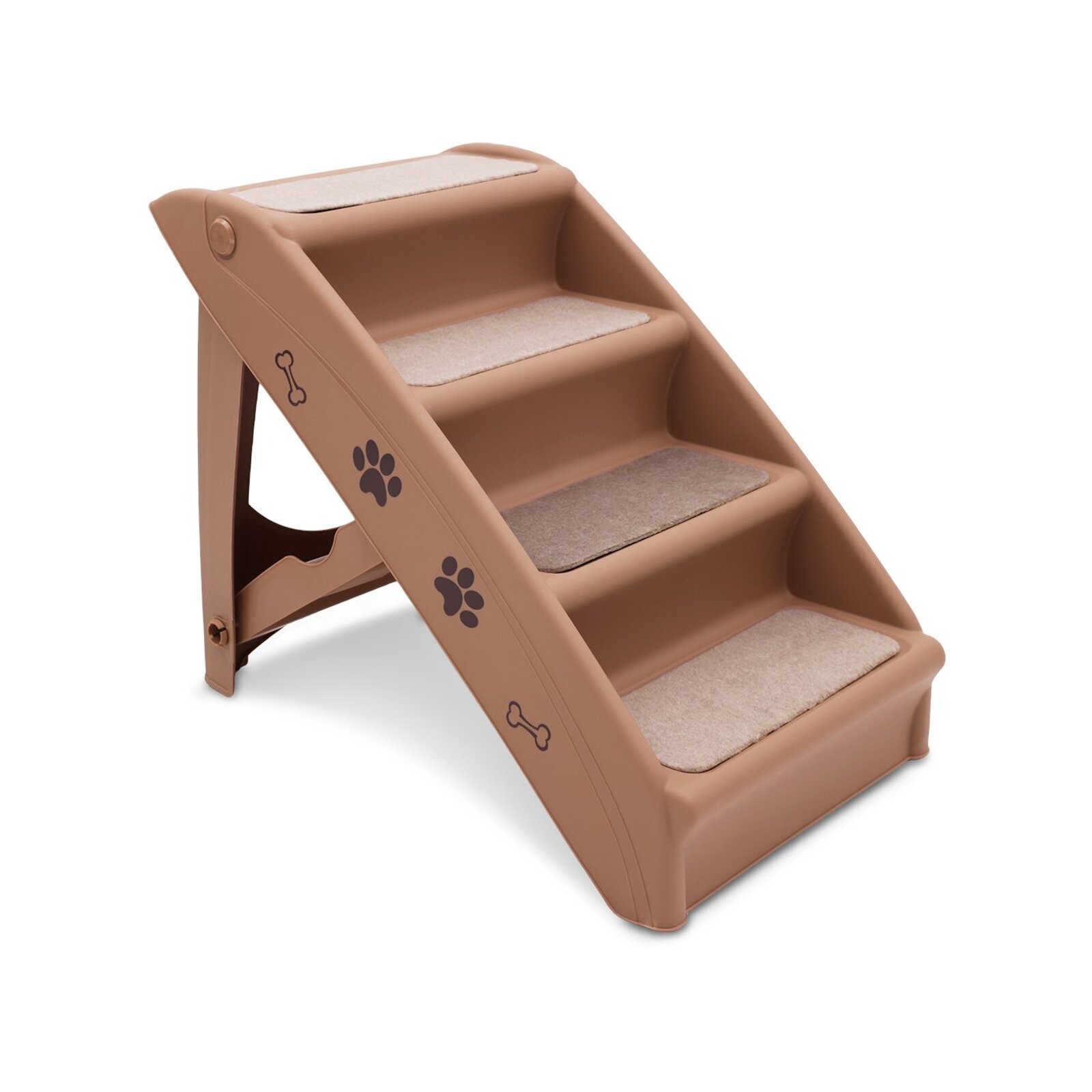 Furtastic 50cm Foldable Step Ladder Stairs - Brown - Bunnings Australia