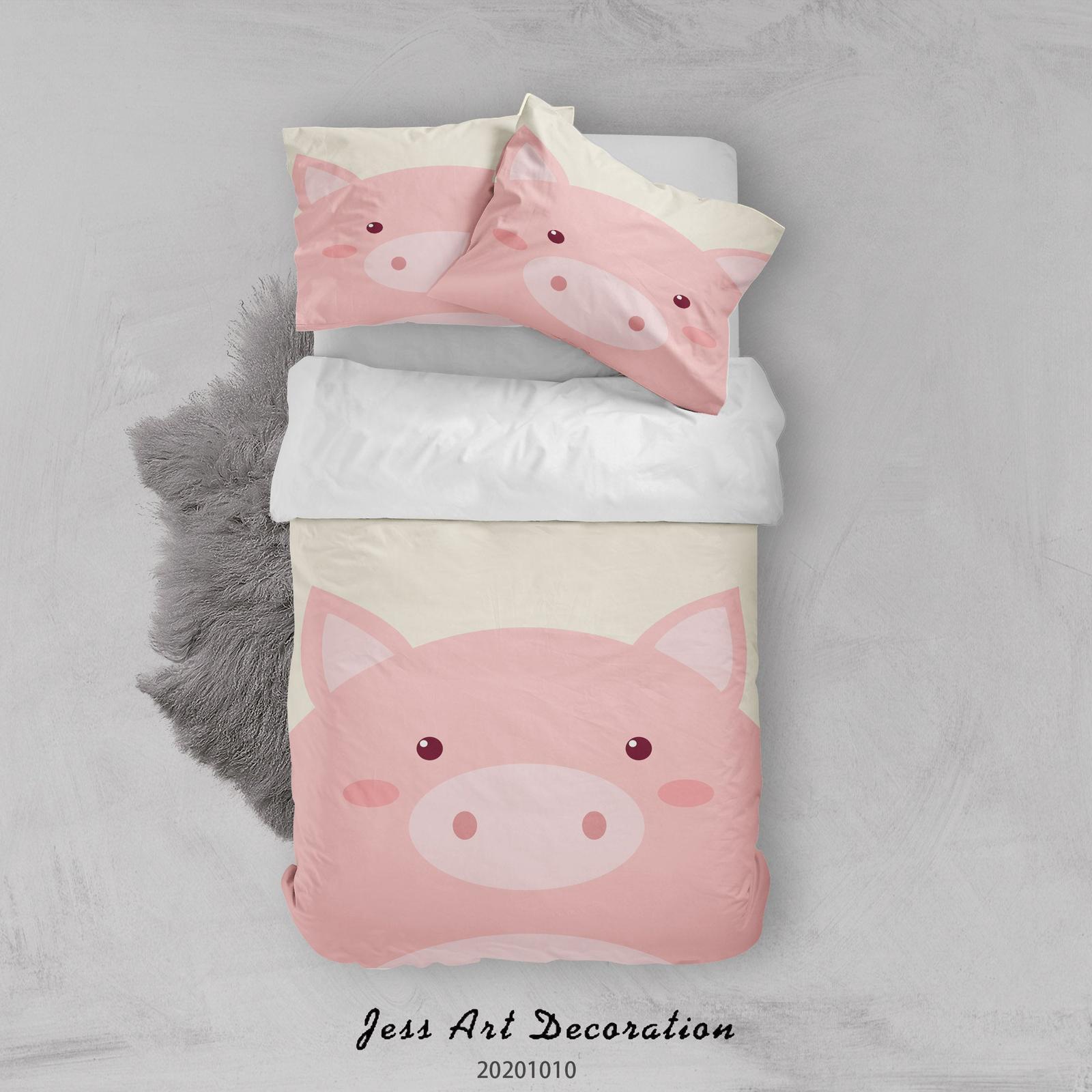 3D Cartoon Cute Animal Pig Quilt Cover Set Bedding Set Duvet Cover ...