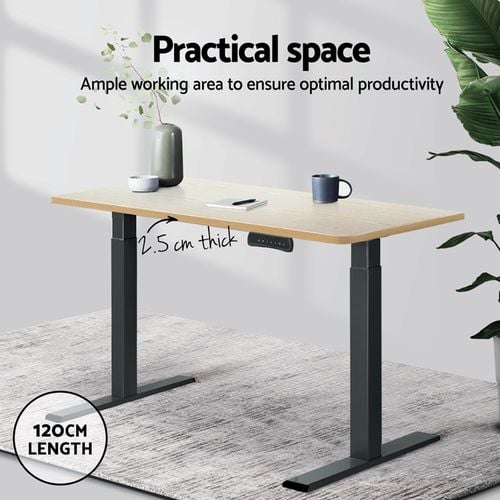Artiss Standing Desk Desktop White Oak - 120CM - Bunnings Australia
