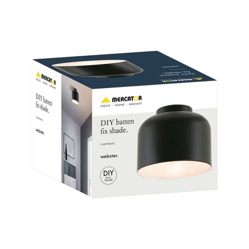Mercator Webster 20cm Matt Black Metal Batten Fix - Bunnings New Zealand