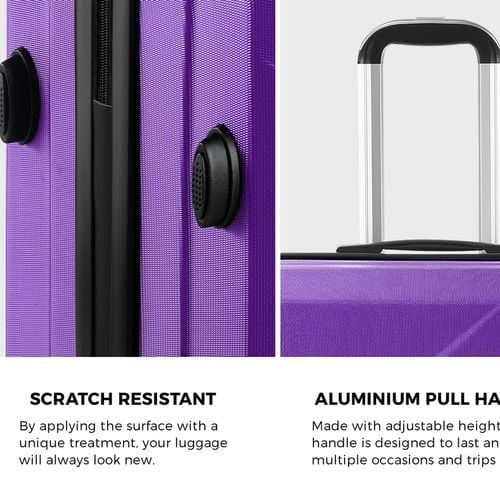 Mazam 2PCS Luggage Suitcase Set TSA Lock Purple - Bunnings Australia