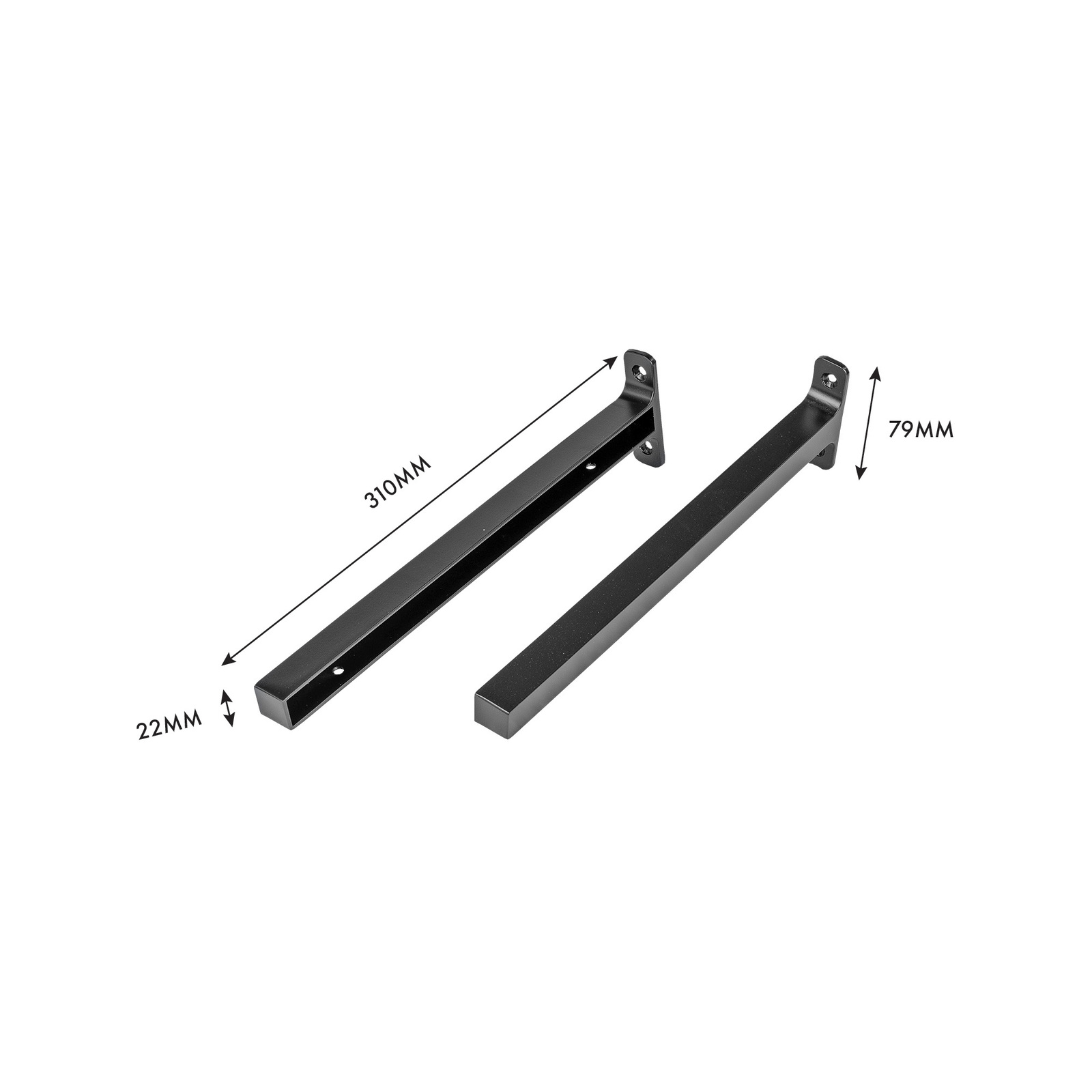 Flexi Storage Decorative Shelving 300mm Black Matte Shelf End Brackets ...