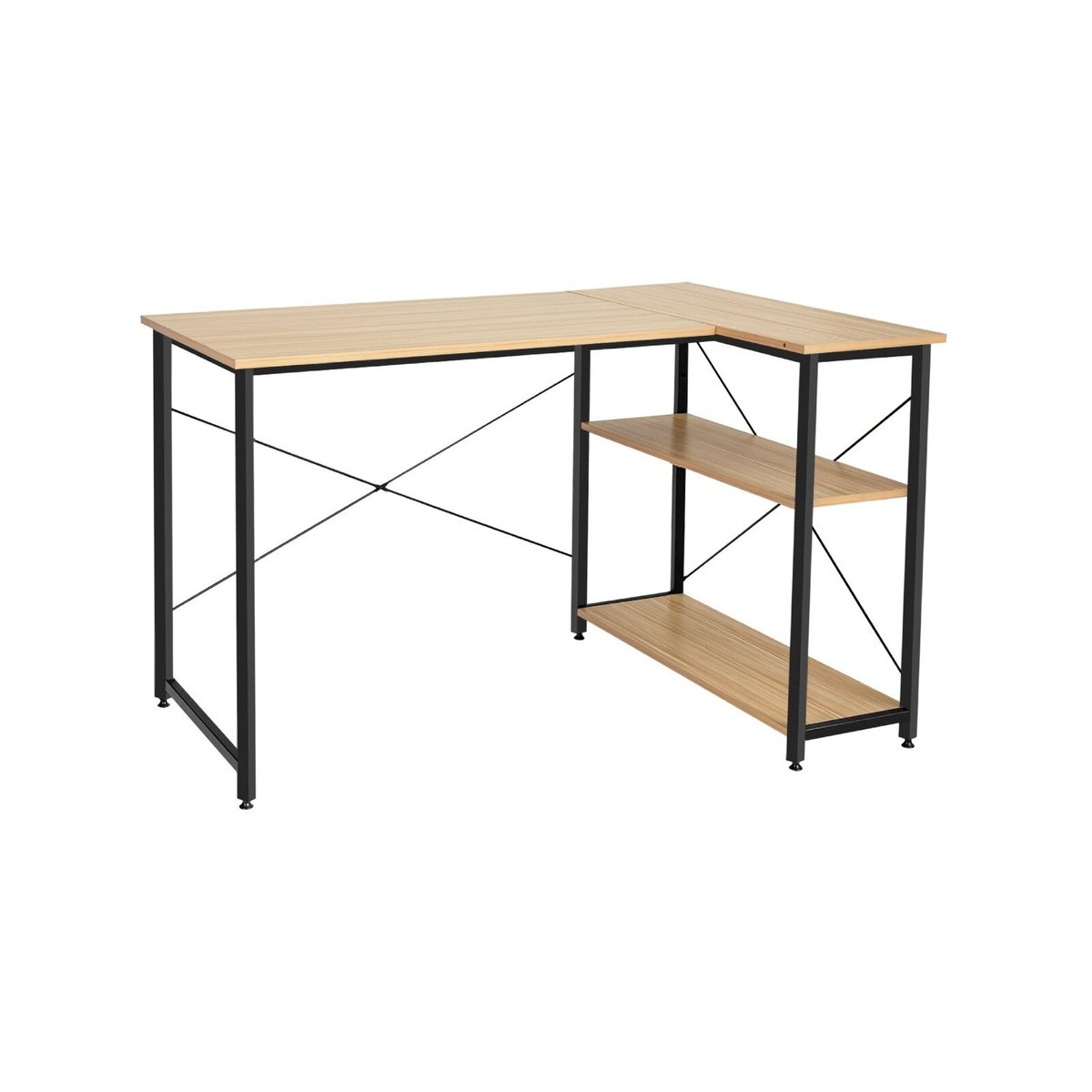 Costway Corner Computer Desk w/Storage Shelf Home Office - Bunnings ...