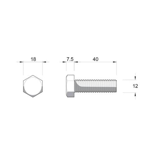 ZENITH M12 x 40mm Hot Dip Galvanised Hex Head Bolts And Nuts - 12 Pack ...