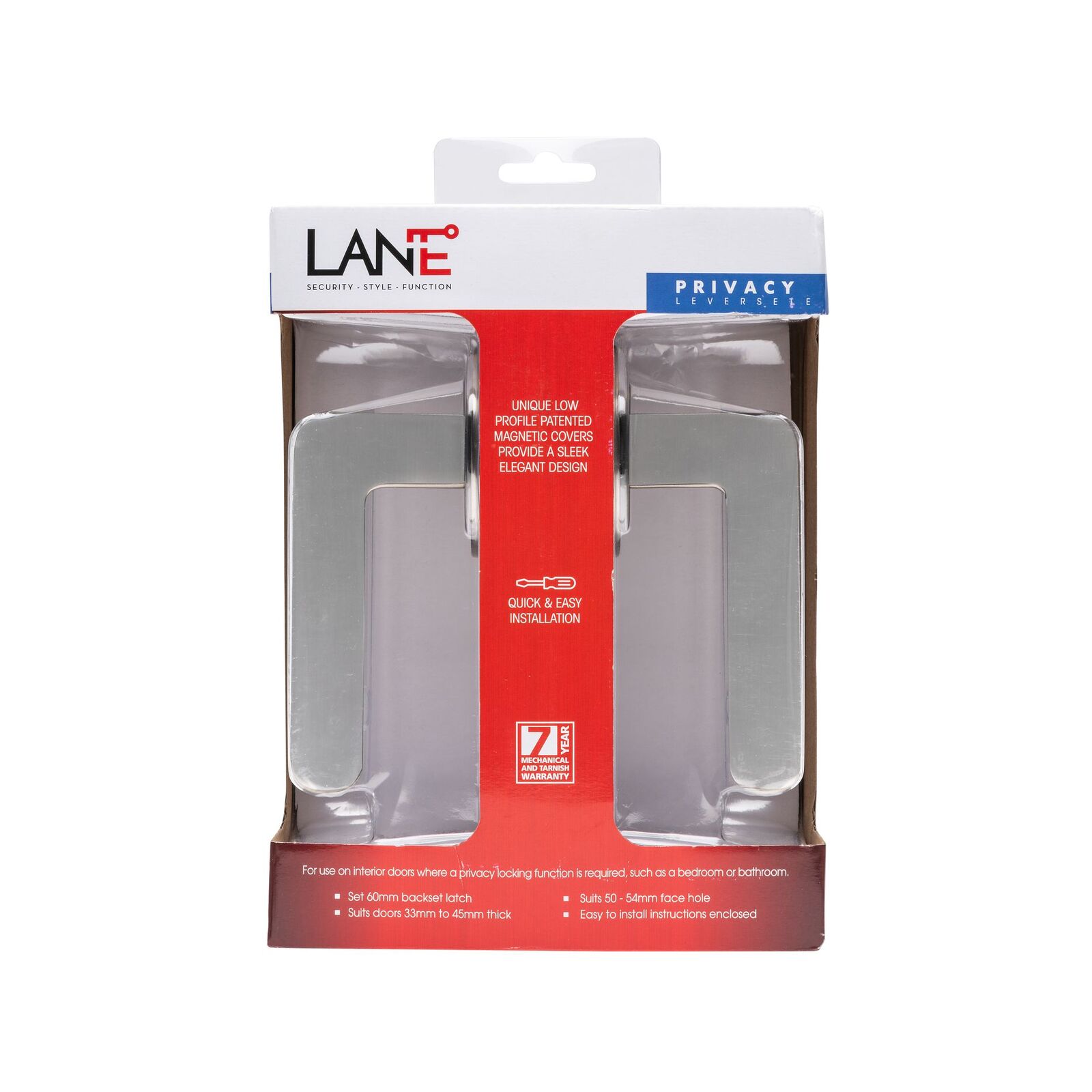Lane Gianna Satin Nickle Privacy Lever Set Round - Bunnings Australia