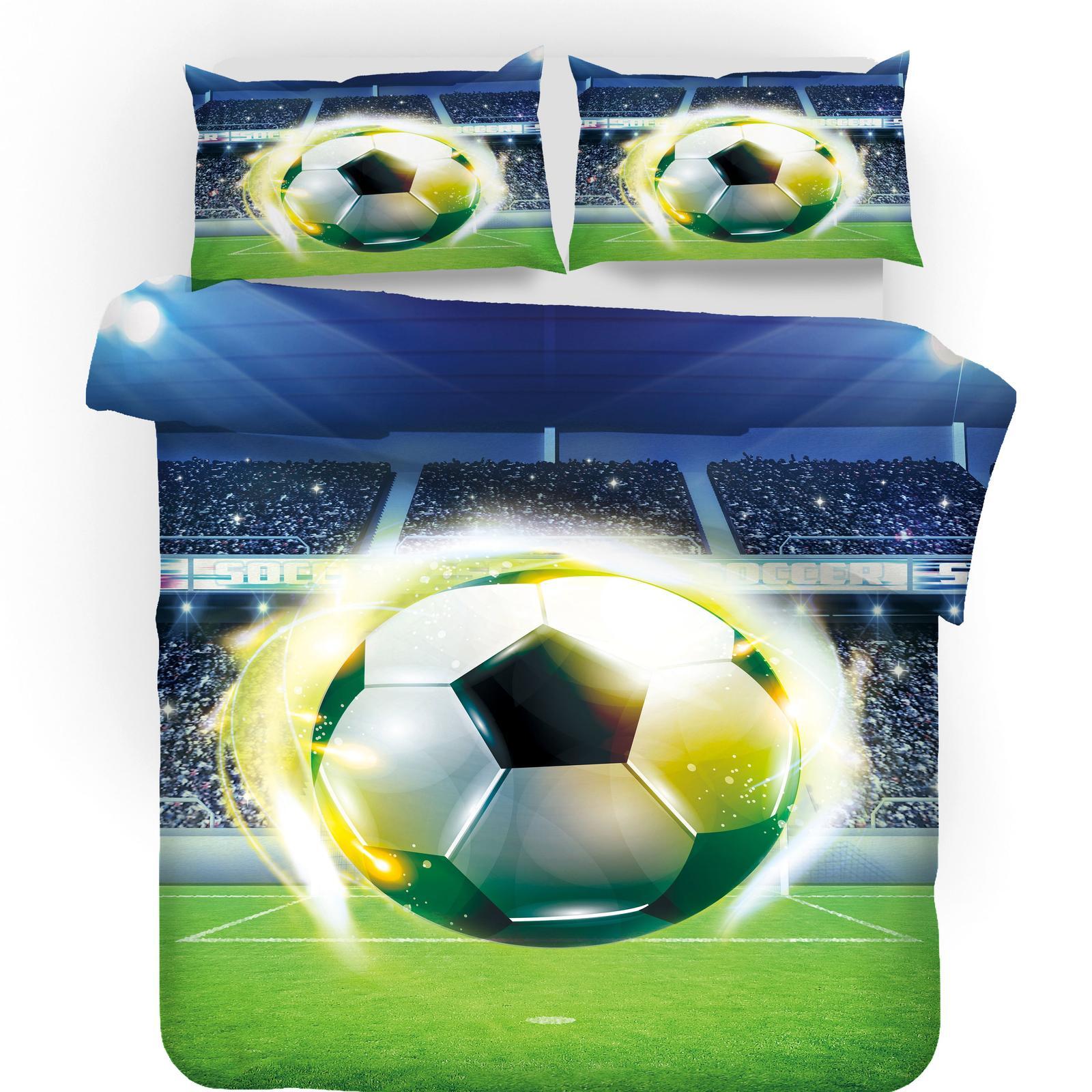 3D Football Field Soccer Stadium Quilt Cover Set Bedding Set Duvet ...