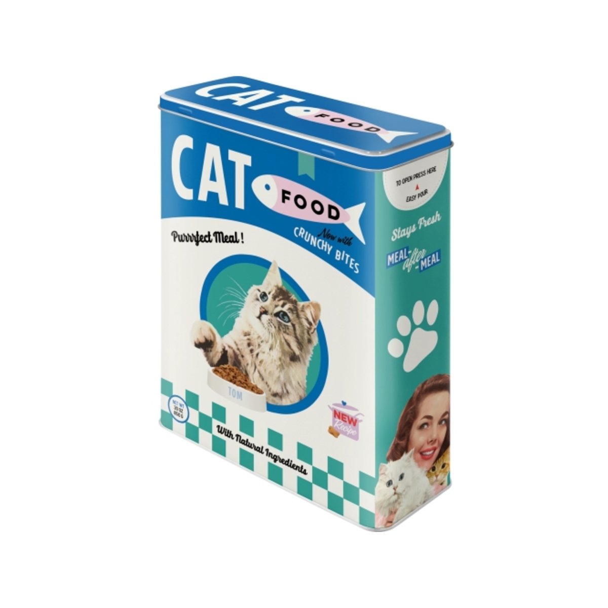 Nostalgic-Art Tin Box XL Cat Food Blue Tin - Bunnings Australia