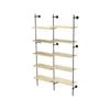 Flexi Storage Studio Black And Oak 2 Bay 10 Wall Shelf Kit - Bunnings ...