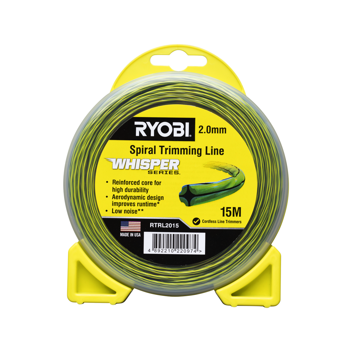 Ryobi 2.0mm 15m Whisper Series™ Spiral Trimming Line - Bunnings New Zealand