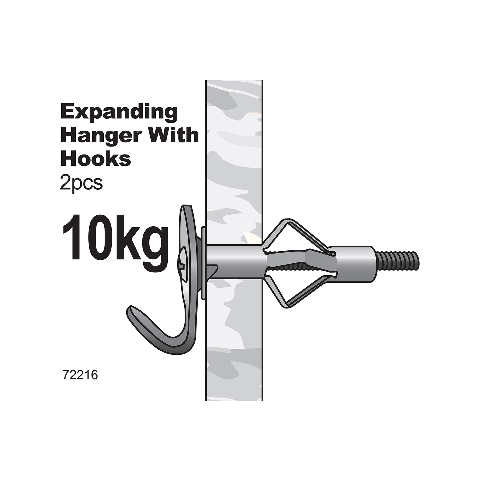 Everhang 10kg Picture Hanging Expanding Stud Wall Hook - 2 Pack ...
