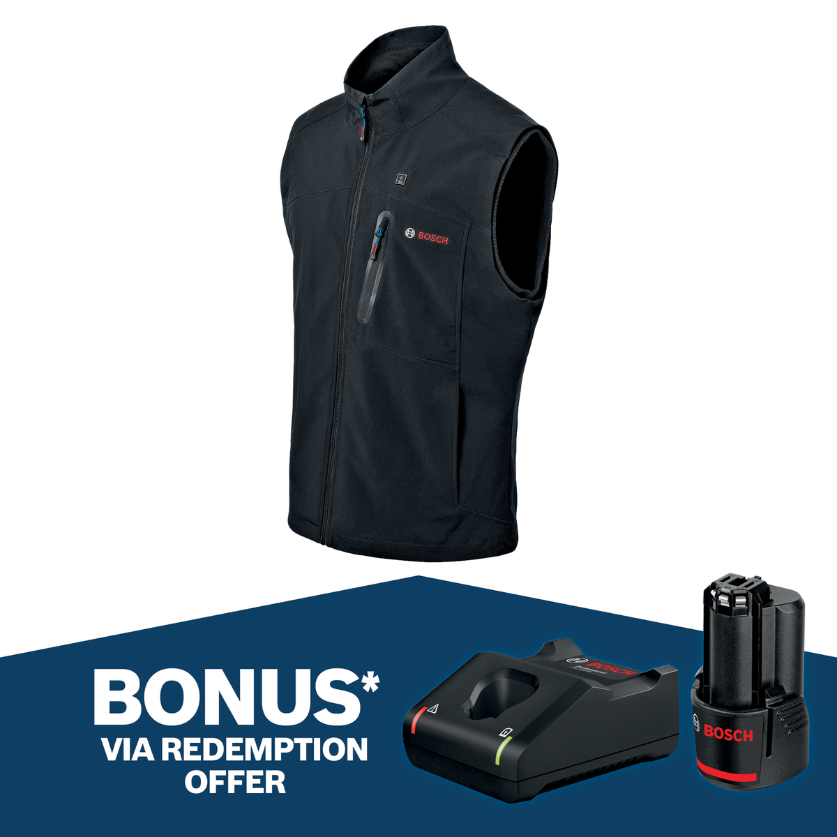Bosch Professional Medium Heated Vest 06188000EB - Skin Only - Bunnings ...