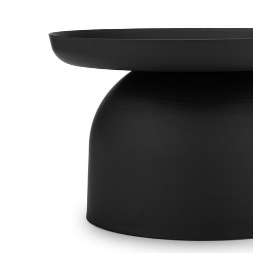 Sirkel Round Matte Black Steel Pedestal Coffee Table - Bunnings Australia