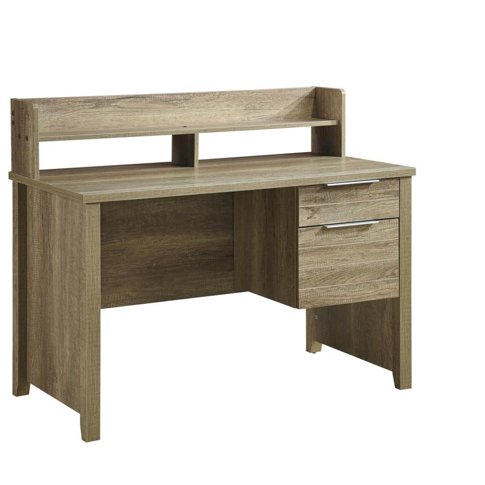 Study Desk with 2 Drawers Natural Wood like MDF Office Desk Table ...