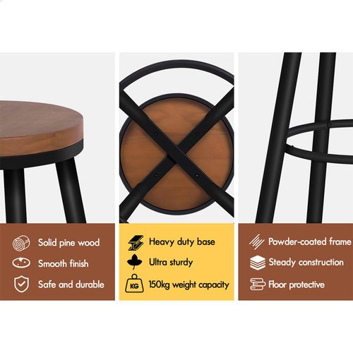 Alfordson Bar Stools Retro Black X2 - Bunnings Australia