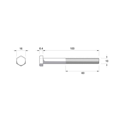 ZENITH M10 x 100mm Zinc Plated Hex Head Bolts and Nuts - 25 Pack ...