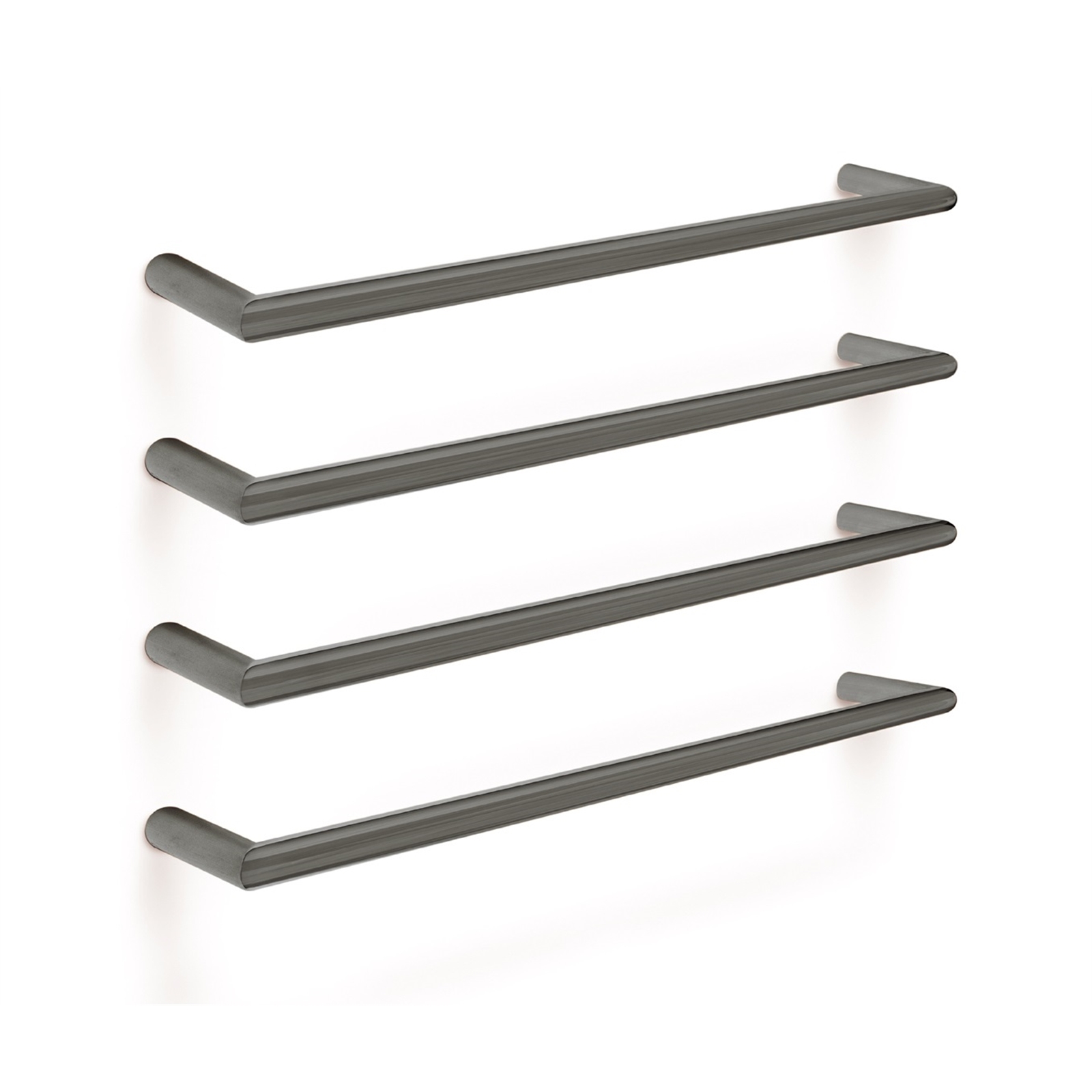 Forme 850mm Round Brushed Gun Metal Grey PVD Single Heated Rail ...