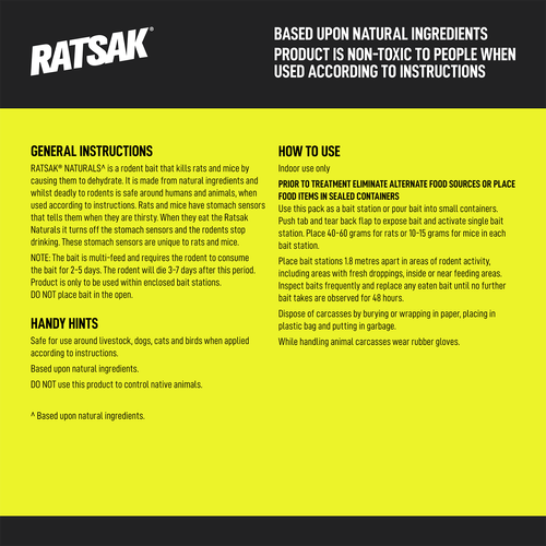 RATSAK 450g Naturals Rodenticide Bait Pellets - Bunnings Australia