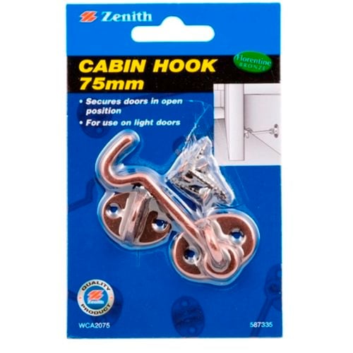 Zenith Cabin Hook 75mm Florentine Bronze - Bunnings New Zealand