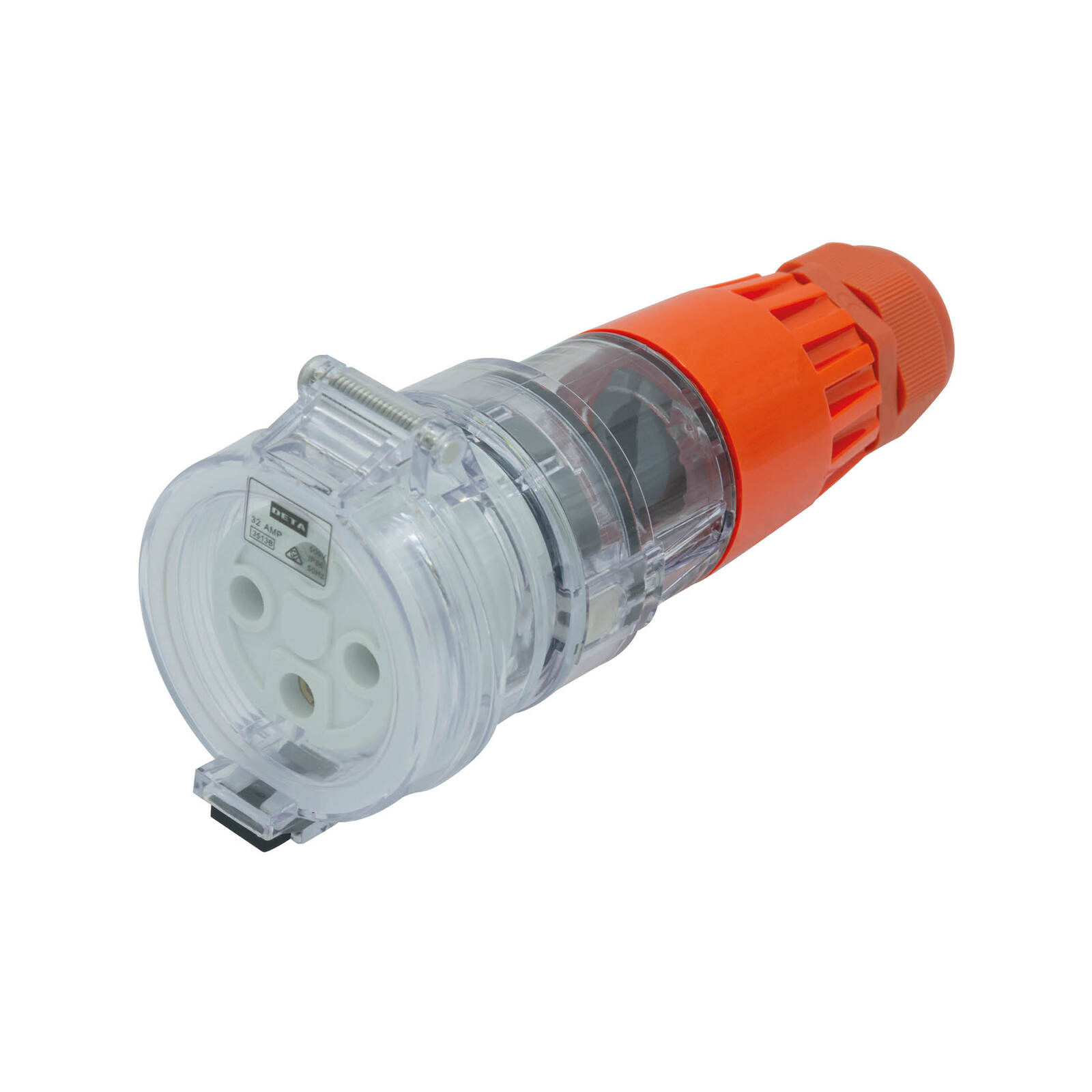 Deta 32A 500V Industrial 4 Pin Round Straight Socket - Bunnings Australia