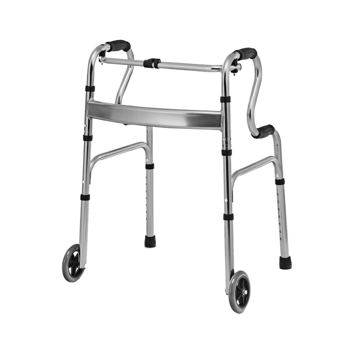 Costway Foldable Walking Frame w/Wheels & Adjustable Height - Bunnings ...
