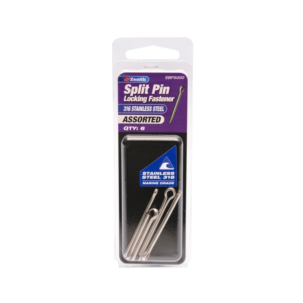 Zenith Split Pin Assorted SS316 6pk - Bunnings New Zealand
