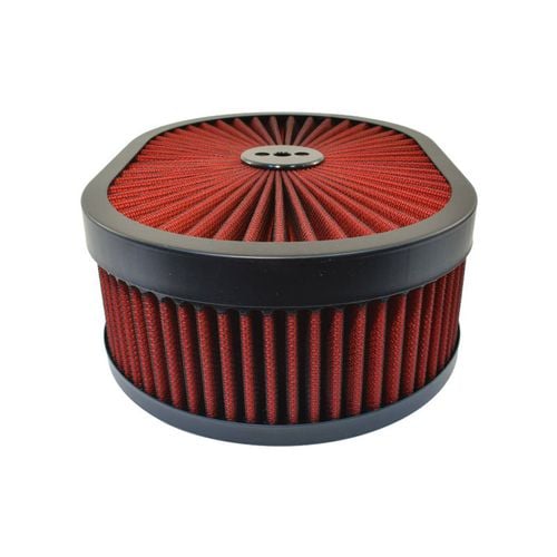 Cal Custom MaxiFlow Air Cleaner Oval Assembly 11-3/8" x 3" Red Filter ...