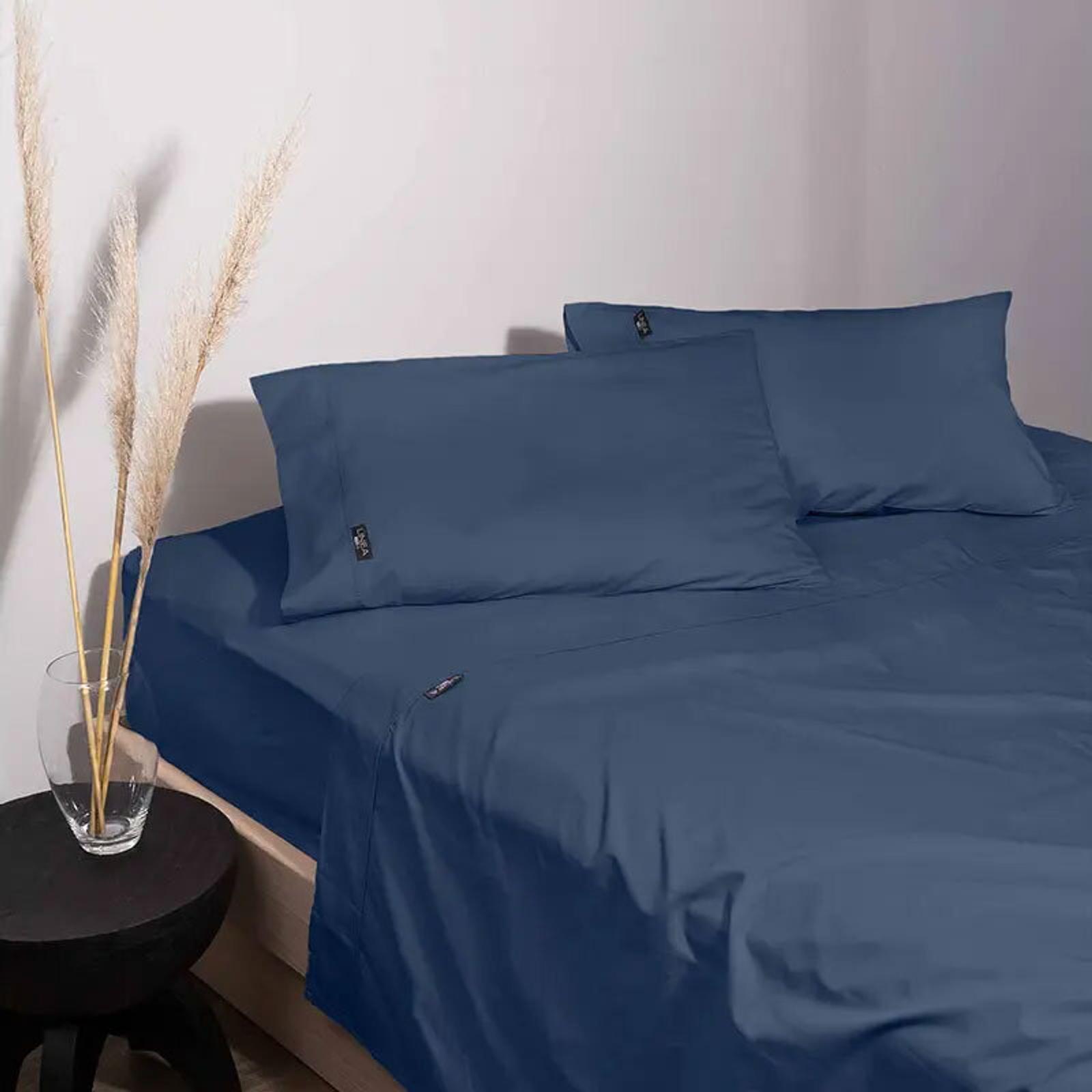 Linea Home King Bed Fitted Sheet Set 1500TC Cotton Rich Storm ...