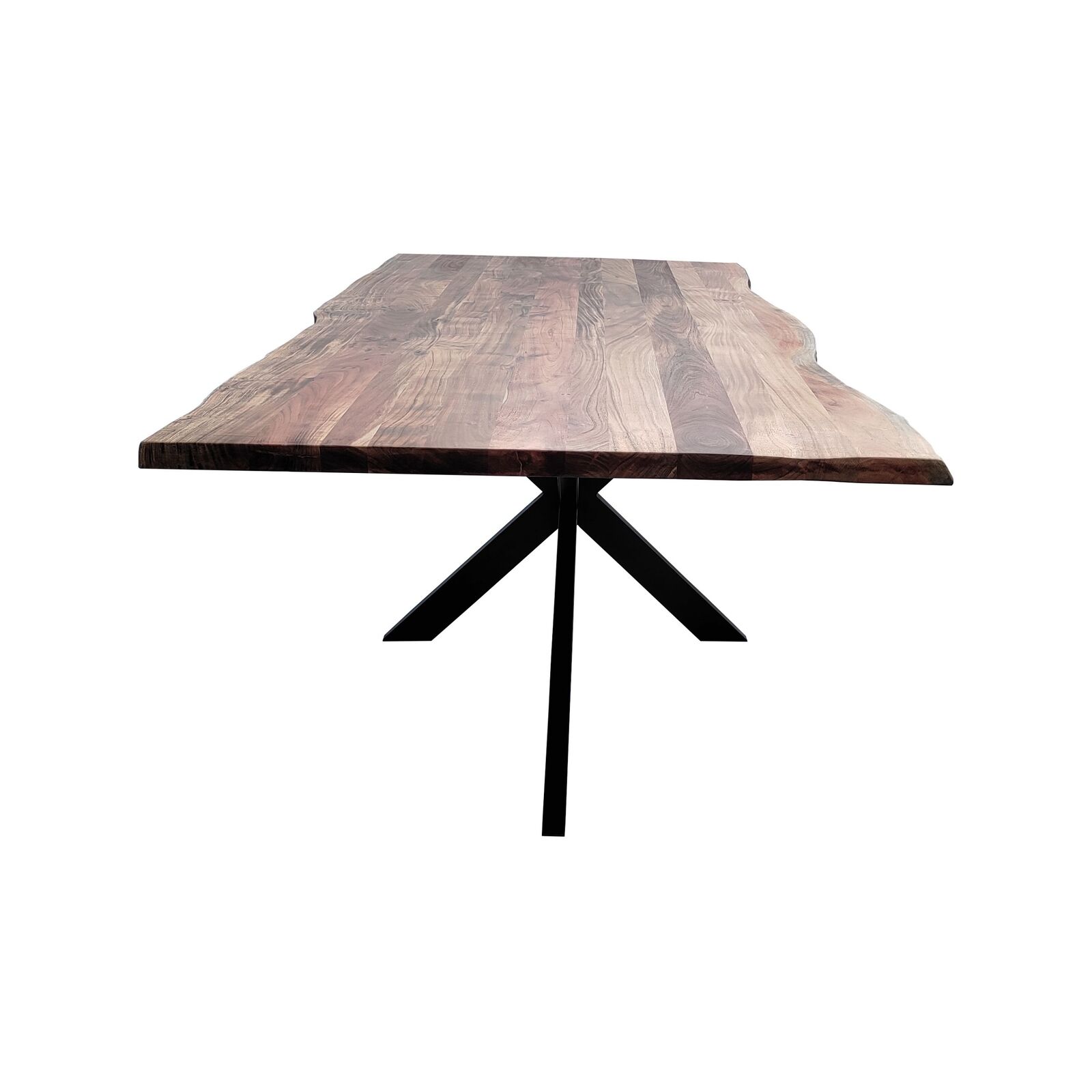 Lantana Dining Table 210cm Live Edge Solid Acacia Timber Wood Metal Leg ...