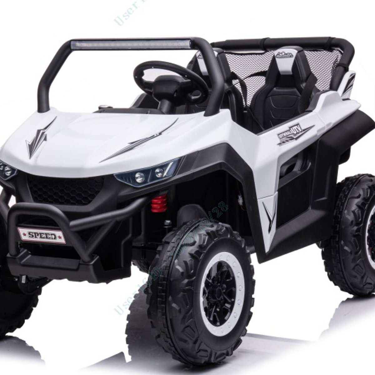 Costway 2-Seater Kids Ride on UTC Car with Lights and Music White ...