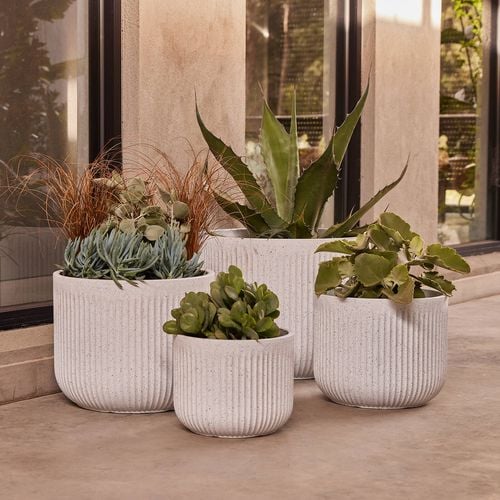 Northcote Pottery 55cm White Linea Cylinder Pot - Bunnings Australia