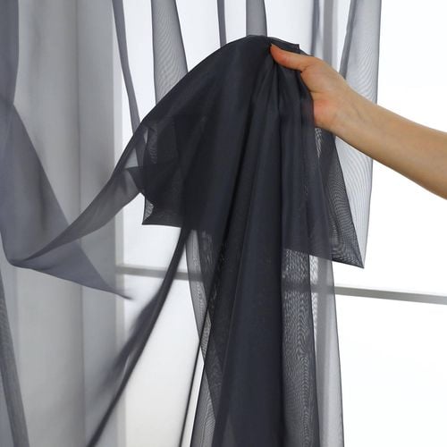 Windoware 120 x 213cm Black Coco Rod Pocket Curtain - 1 Pack - Bunnings ...