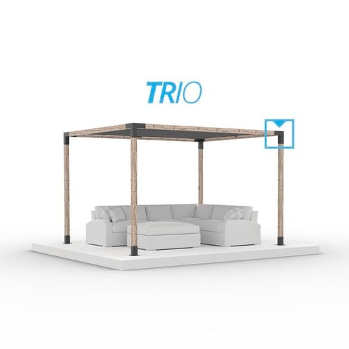 Toja Grid TRIO Black 3 Arm Pergola Corner Bracket For 90 x 90 Posts - 2 ...