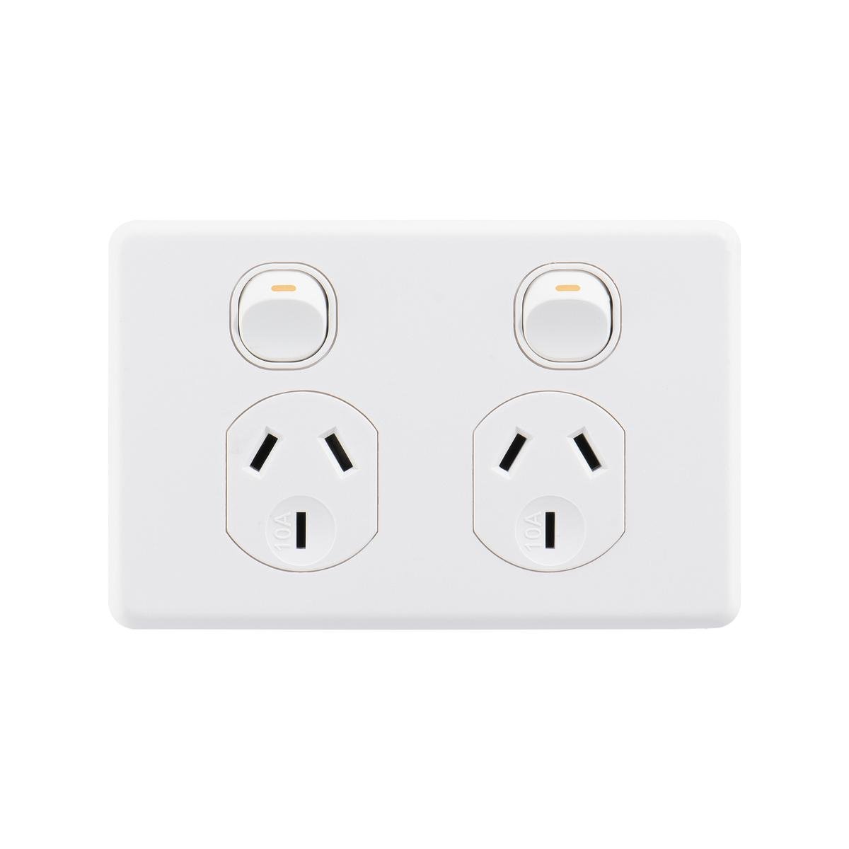 DETA X6 White Matte Double Power Point - Bunnings Australia
