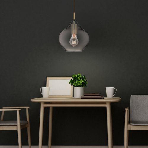 Verve Design Smokey Glass Cosmo Pendant Light Small - Bunnings Australia