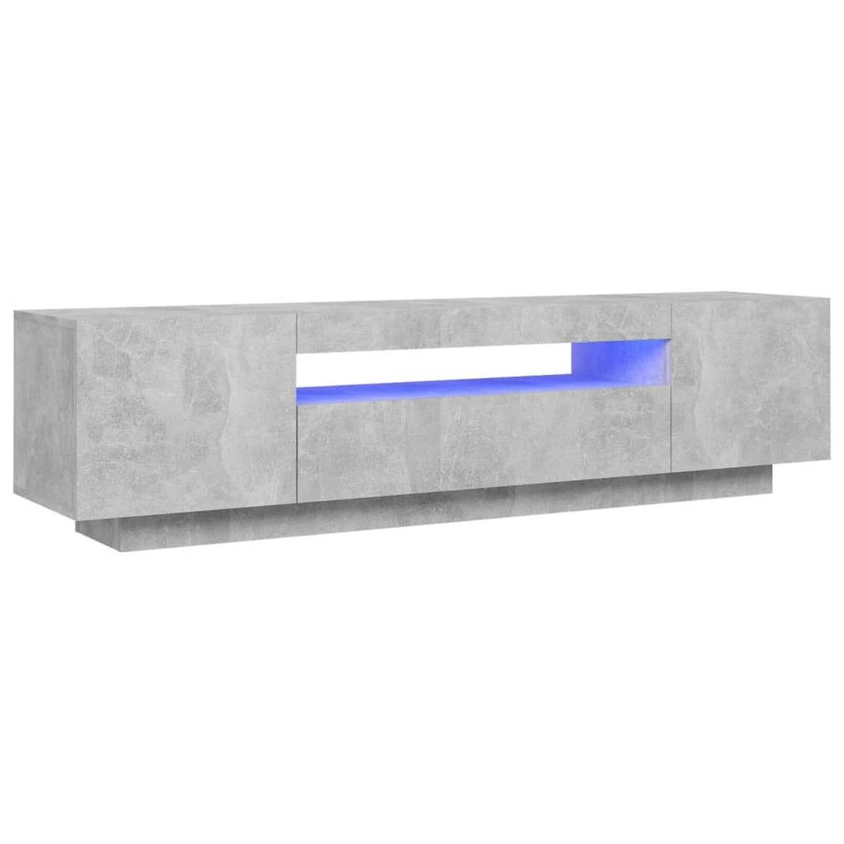 vidaXL TV Cabinet with LED Lights Concrete Grey Entertainment Center ...