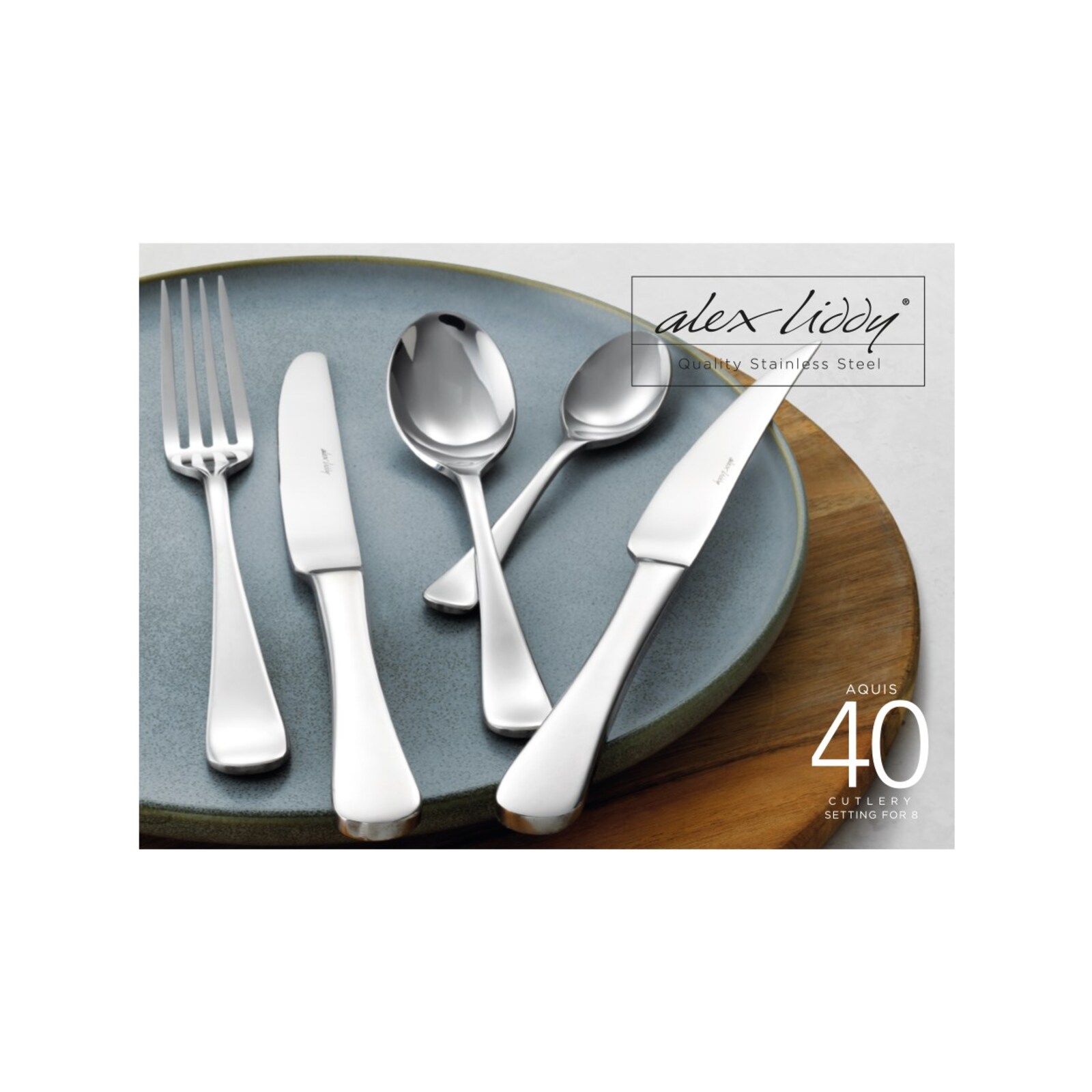Alex Liddy Aquis Stainless Steel 40 Piece Cutlery Set - Bunnings Australia