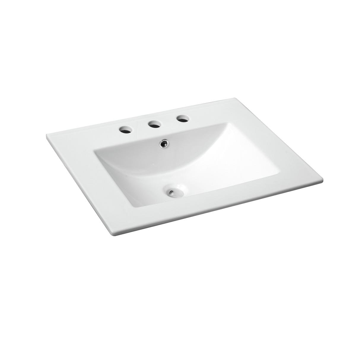 Mondella Rococo 600mm White Ceramic Vanity Basin With 3 Tap Holes ...