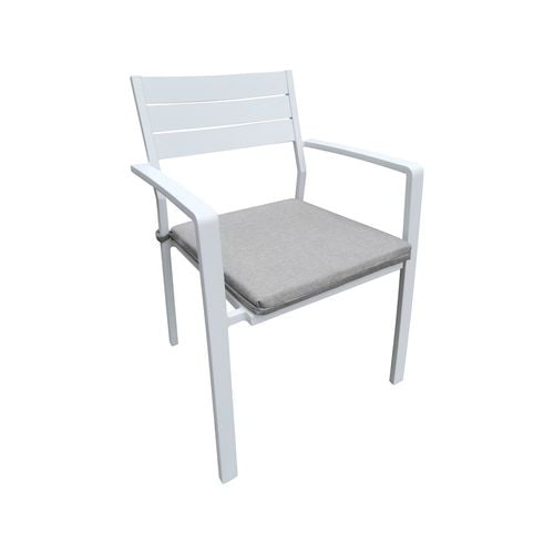 Mimosa White Solaris Slat Dining Chair With Cushion - Bunnings Australia