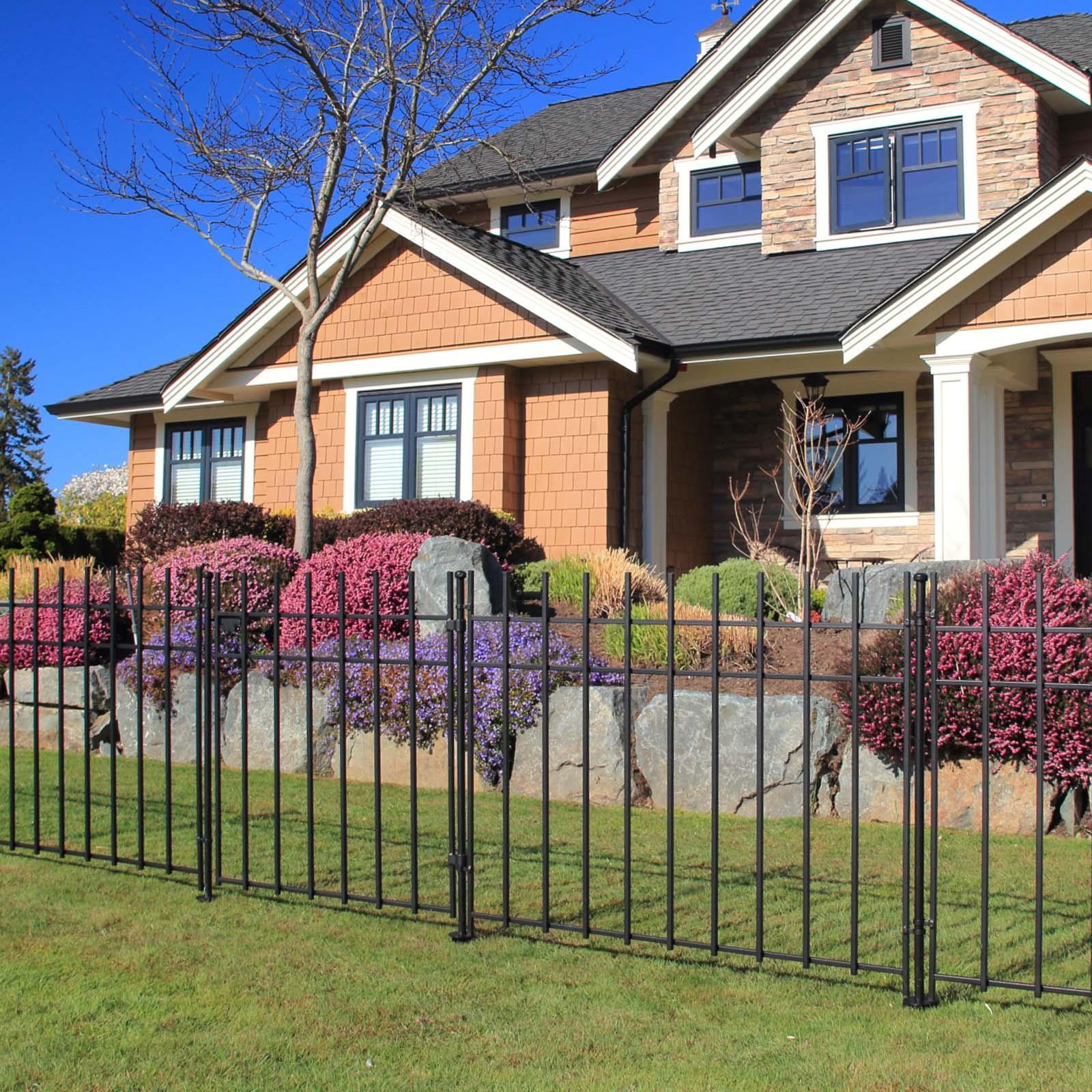 Peak 860mm Black Steel No-Dig Fencing Manchester Fence Panel - Bunnings ...