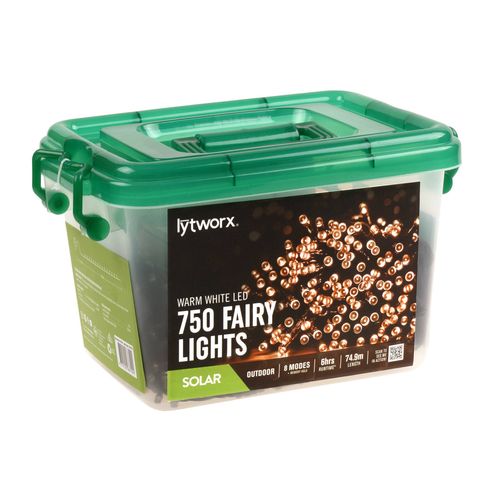 Lytworx Warm White Solar Fairy Lights - 750 Pack - Bunnings Australia