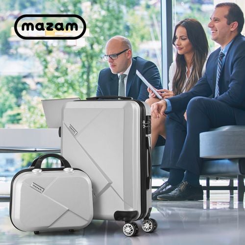 Mazam 2PCS Luggage Suitcase Set TSA Lock Silver - Bunnings Australia