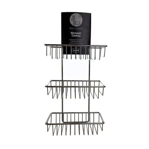 Barelli Chrome Over Screen Bathroom Shower Caddy with Hooks - Bunnings ...