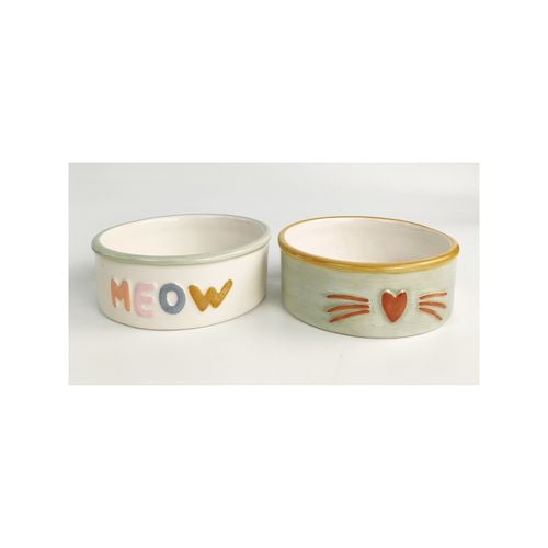 Urban 13cm Perfect Pets Meow Ceramic Cat Bowl - White - Bunnings Australia
